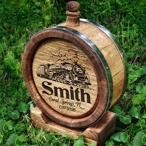 Whiskey Barrel Train / Laser Engraved Personalized Miniature - Etsy