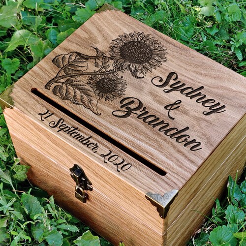 Sunflower Card Box Rustic Wedding Card Box Sunflower Decor. | Etsy