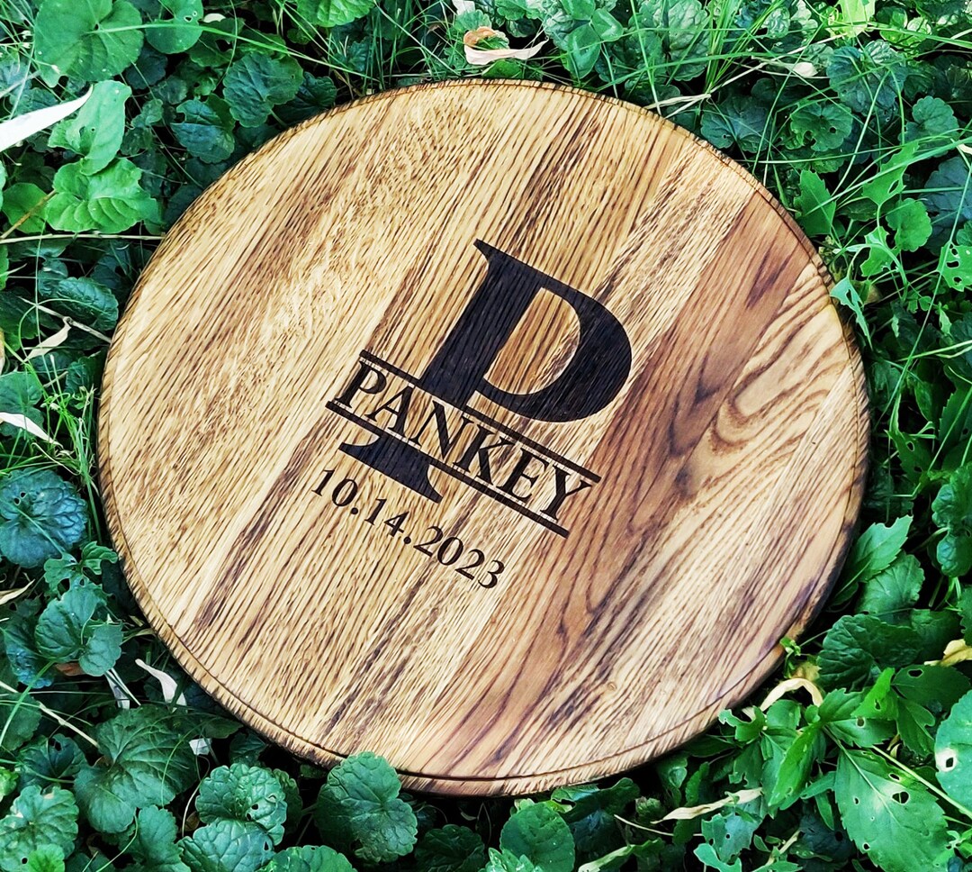 Large Wedding Guest Book Bourbon Barrel Head. Personalized Guest Book ...