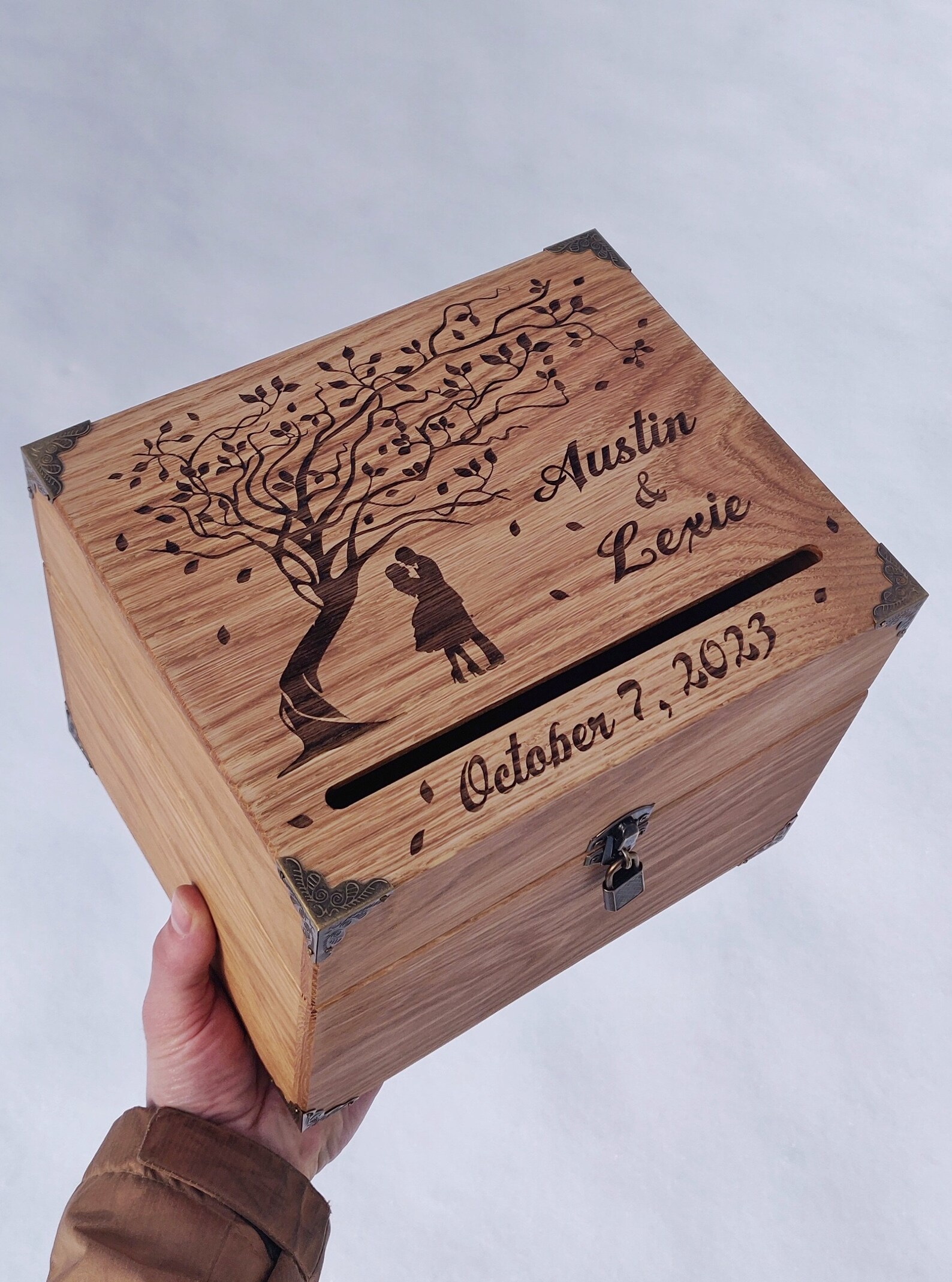 Wedding Wood Card Box Rustic Card Box bridal Shower Card - Etsy