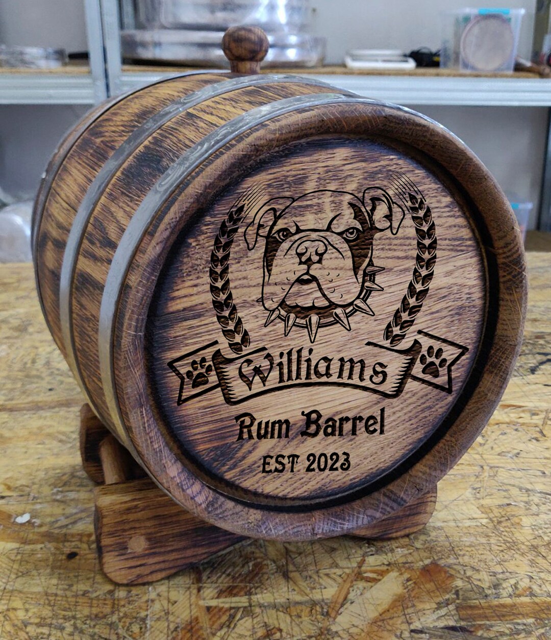 Dog Whiskey Barrel, Engraved Whiskey Barrel, Rum Barrel, Oak Barrel ...