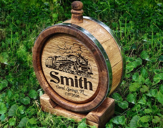 Whiskey Barrel Train / Laser Engraved Personalized Miniature - Etsy