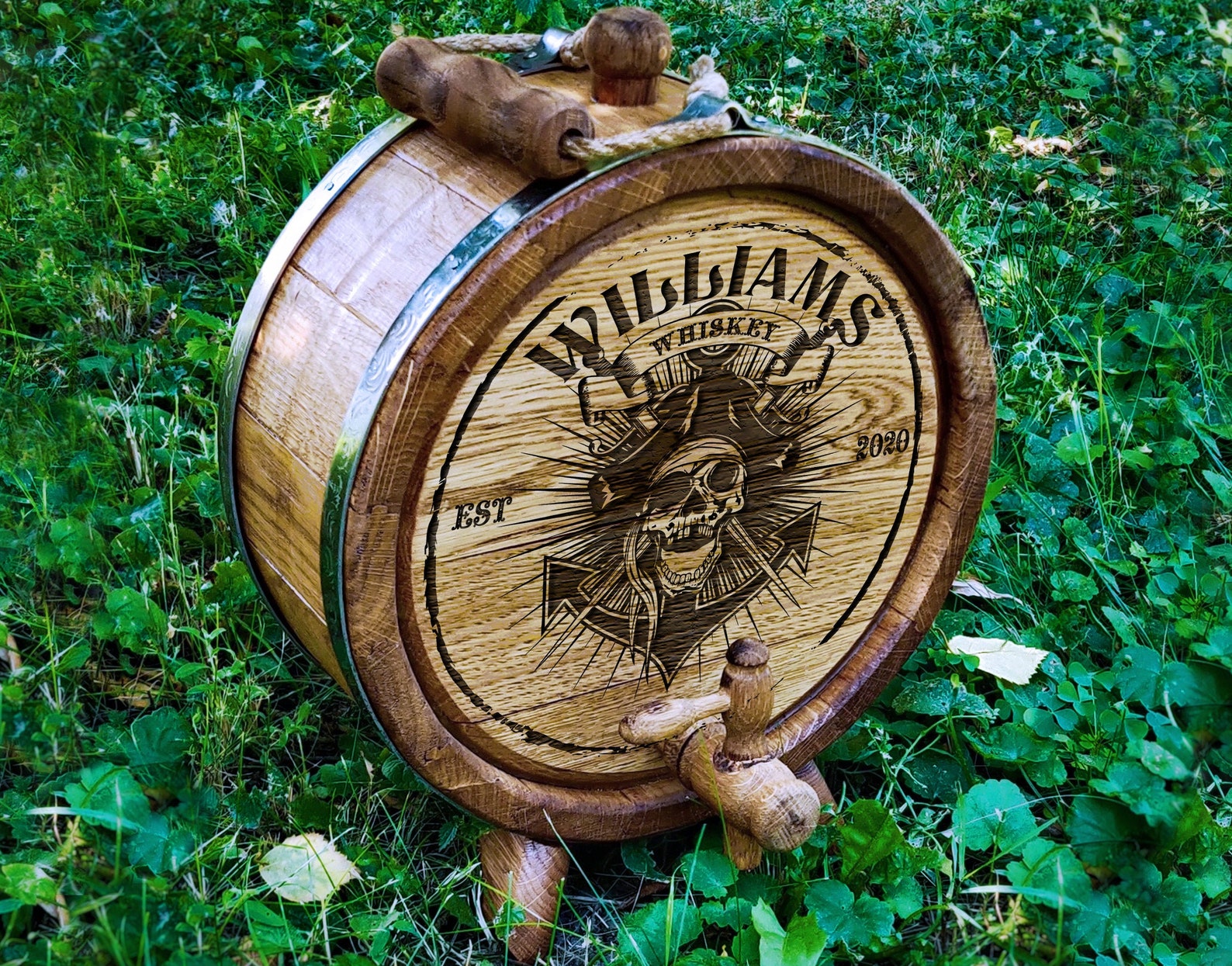 Pirate Whiskey Barrel Personalized Whiskey Keg Rum Flask | Etsy