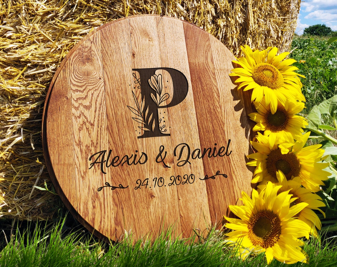 Bourbon Barrel Head Guest Book, Whiskey Barrel Head Guest Book ...