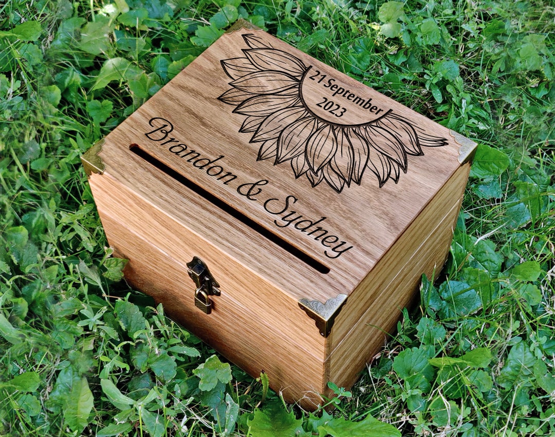 Card Box Sunflower - Rustic Wedding Card Box - Sunflower Wedding ...