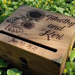 Card Box Sunflower Rustic Wedding Card Box Sunflower | Etsy