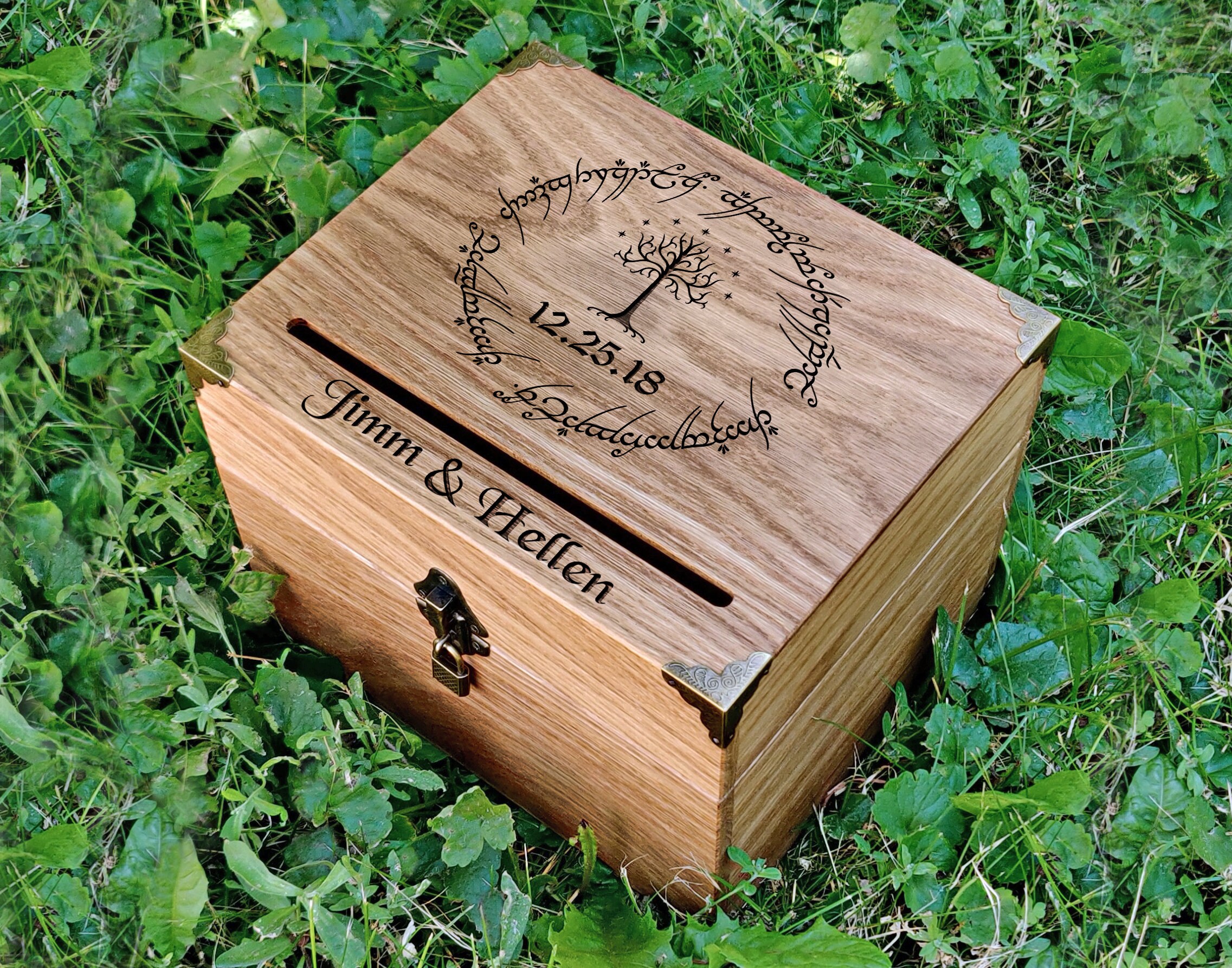 Kartenbox Hochzeit Kartenbox mit Schloss und Schlitz | Etsy