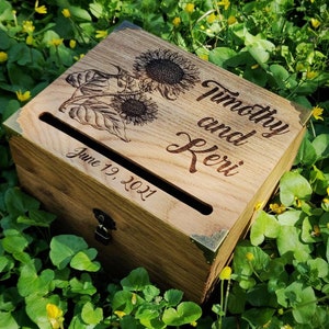 Card Box Sunflower Rustic Wedding Card Box Sunflower | Etsy