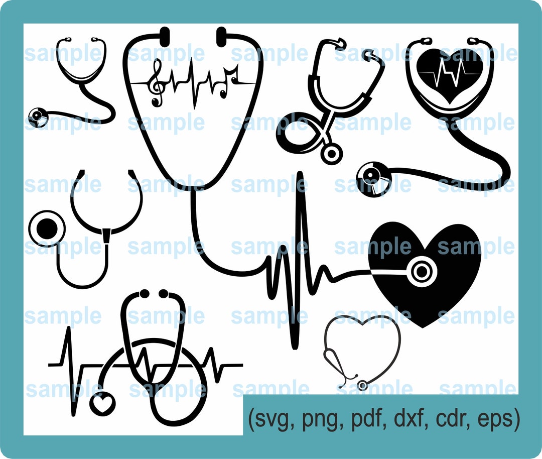 Estetoscopio svg Estetoscopio svg Corazón Estetoscopio svg - Etsy México