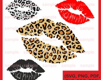 Leopard Lips Png Pink Lips Kiss Png Love Kiss Designs - Etsy