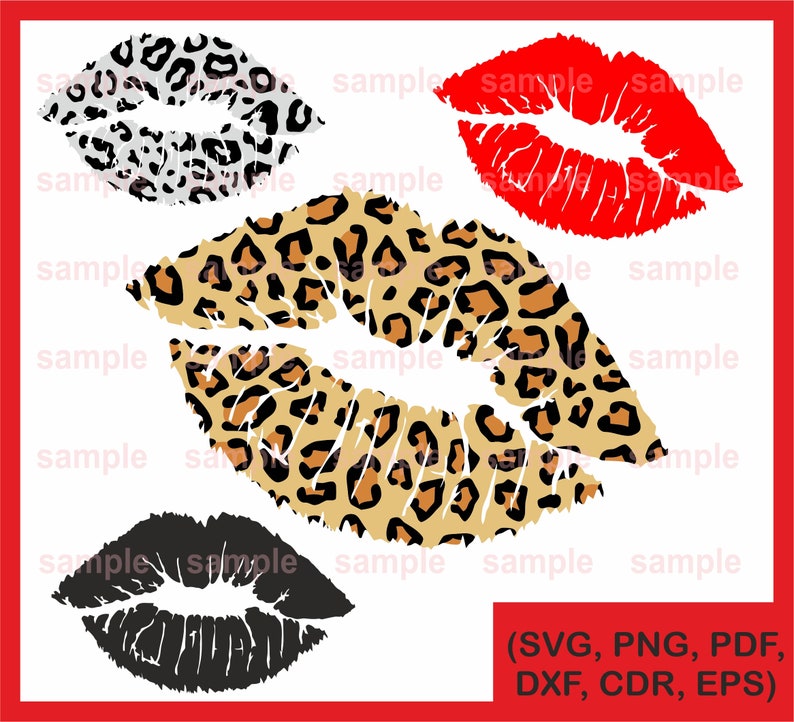 Lips svg Lips Bundle Kiss svg Leopard Lips svg Kiss | Etsy