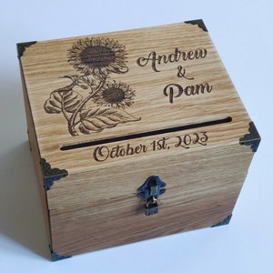 Sunflower Card Box, Rustic Wedding Card Box, Sunflower Decor. - Etsy