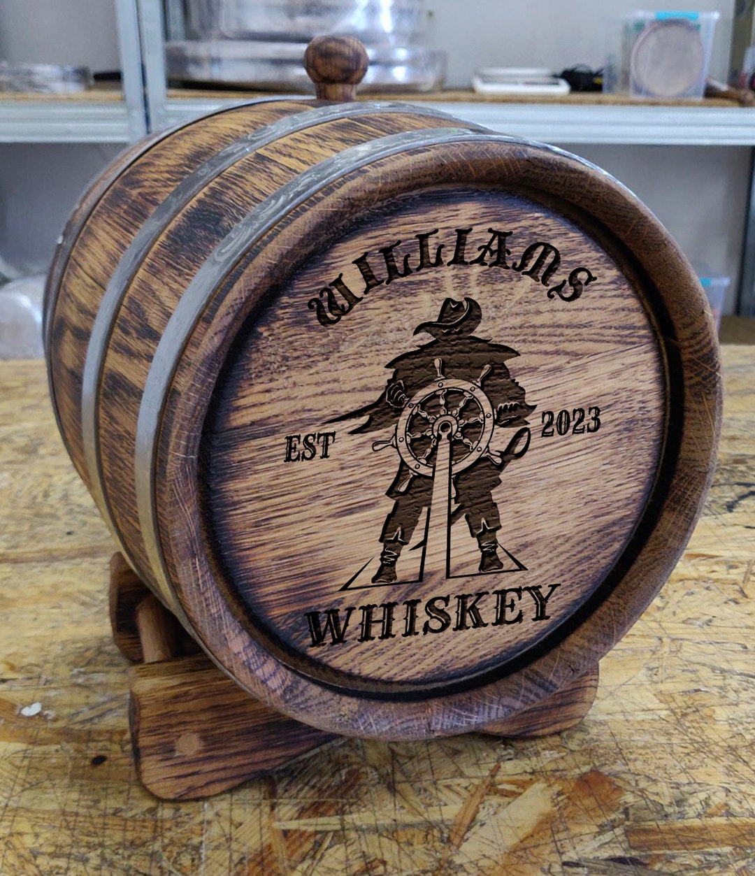 Pirate Barrel 1-10L. Custom Barrel Engraved, Premium Oak Aging Barrel ...