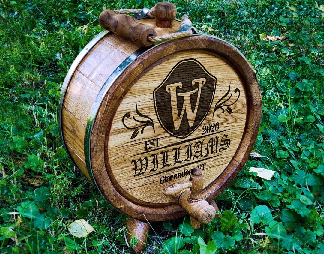 Custom Flask Engraved, Barrel With Handles, Whiskey Barrel, Barrel Aged ...