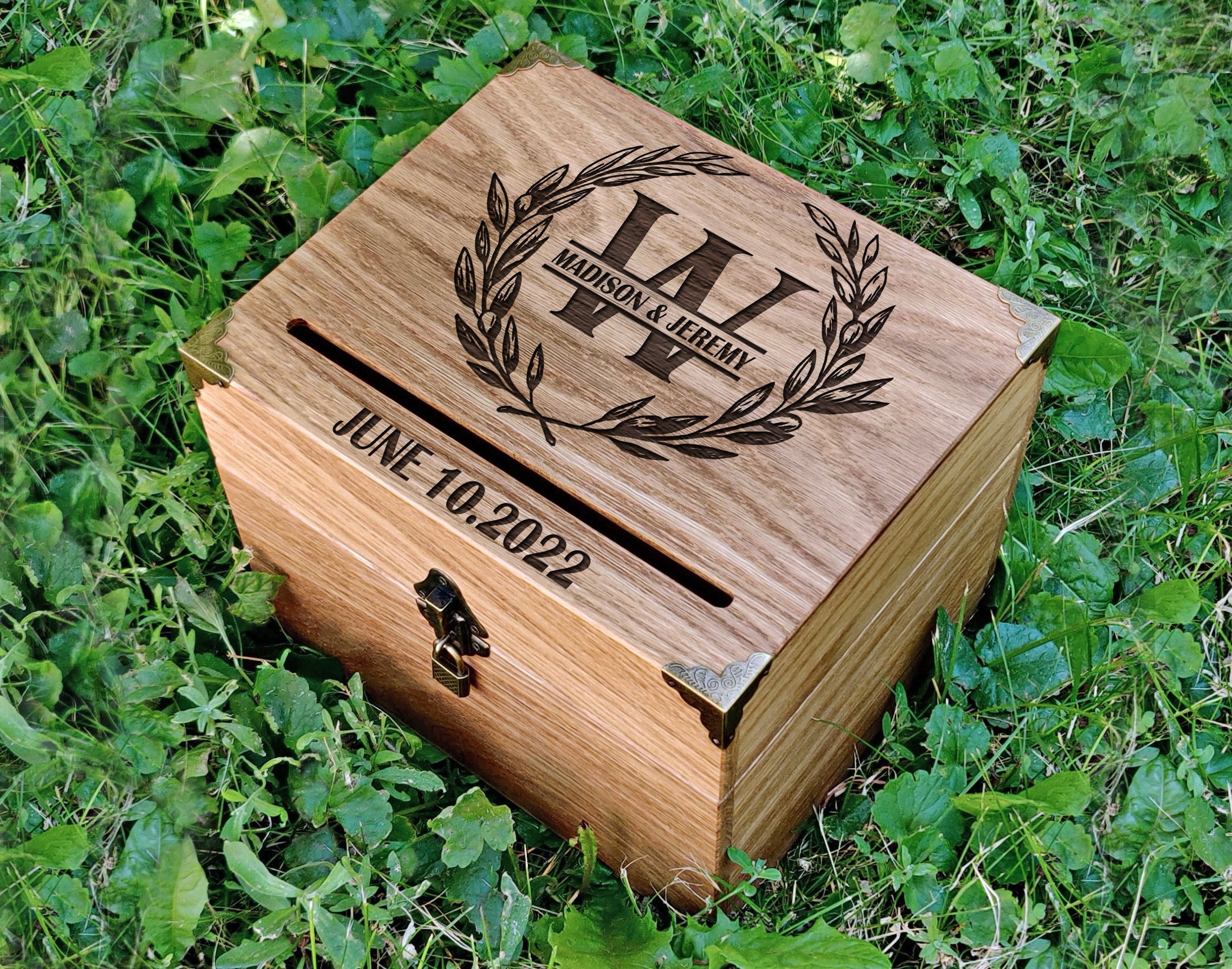 Large Wedding Card Box With Lock Locked Card Holder Custom - Etsy