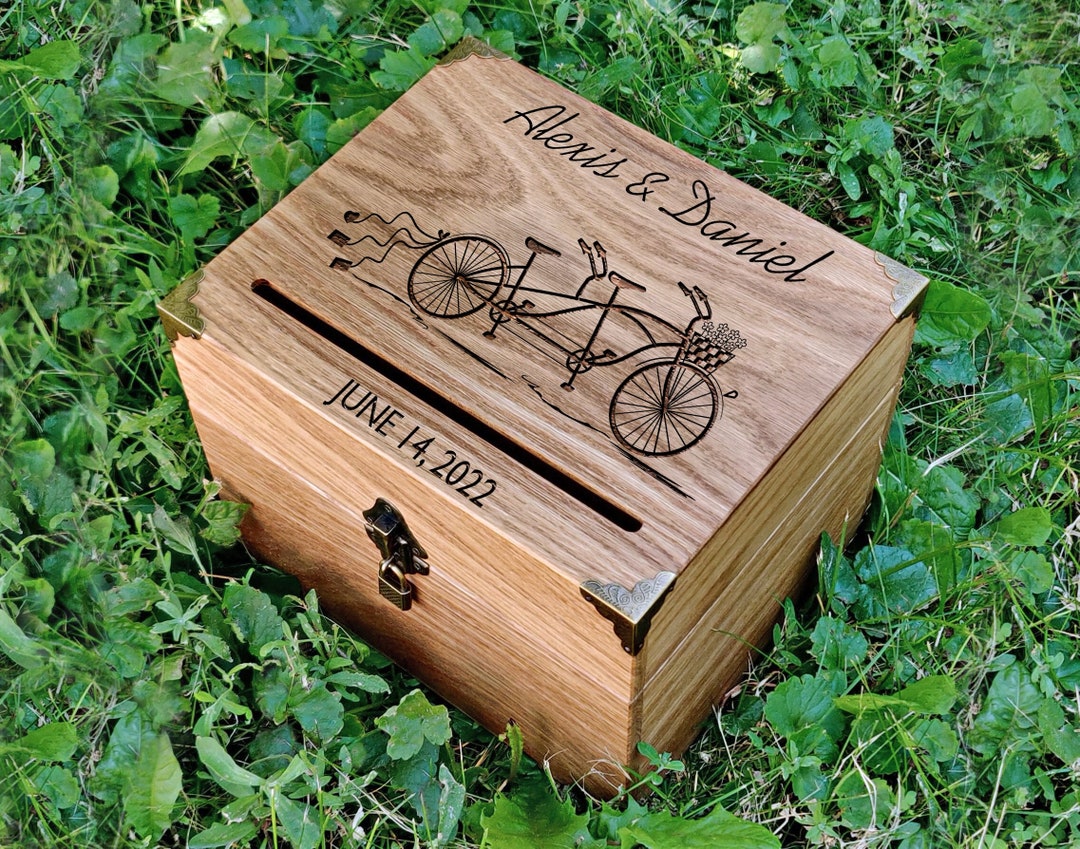 Tandem Wedding Card Box. Rustic Wedding Decor. Wedding Money Box ...