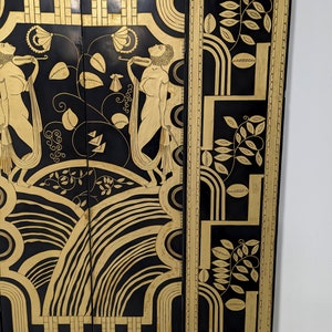 Art Deco Four Panel Folding Screen Attributed to Paul Feher - Etsy