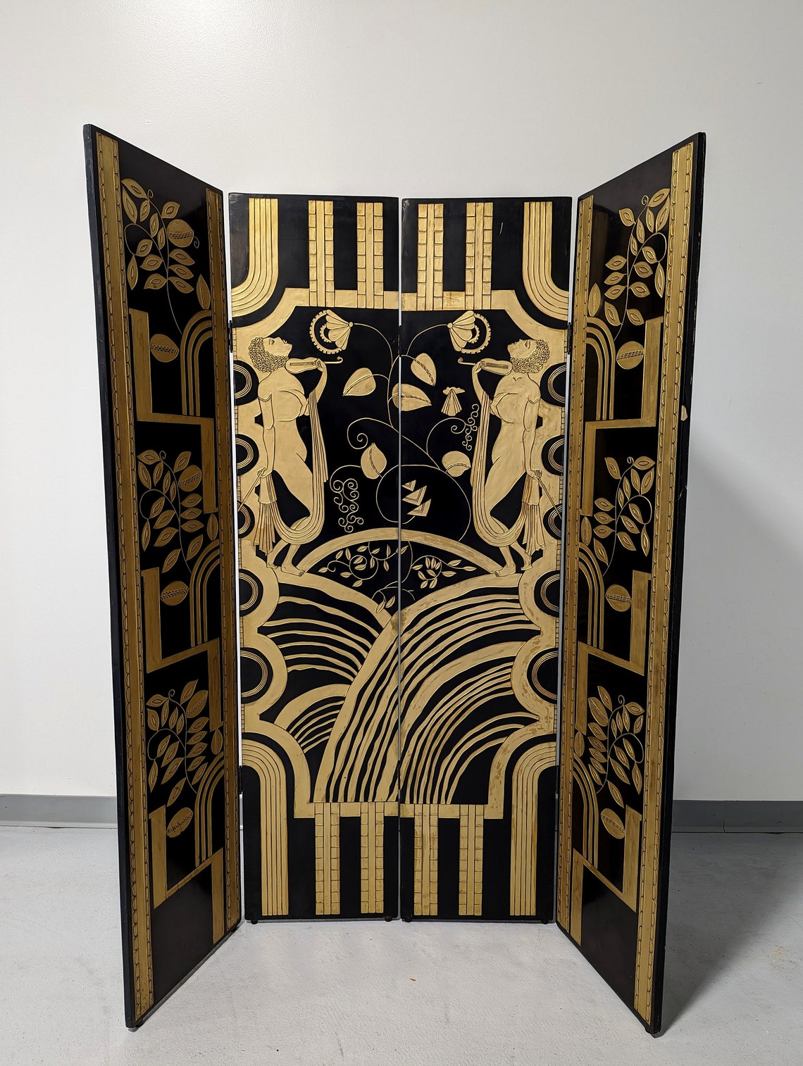 Art Deco Four Panel Folding Screen Attributed to Paul Feher - Etsy UK