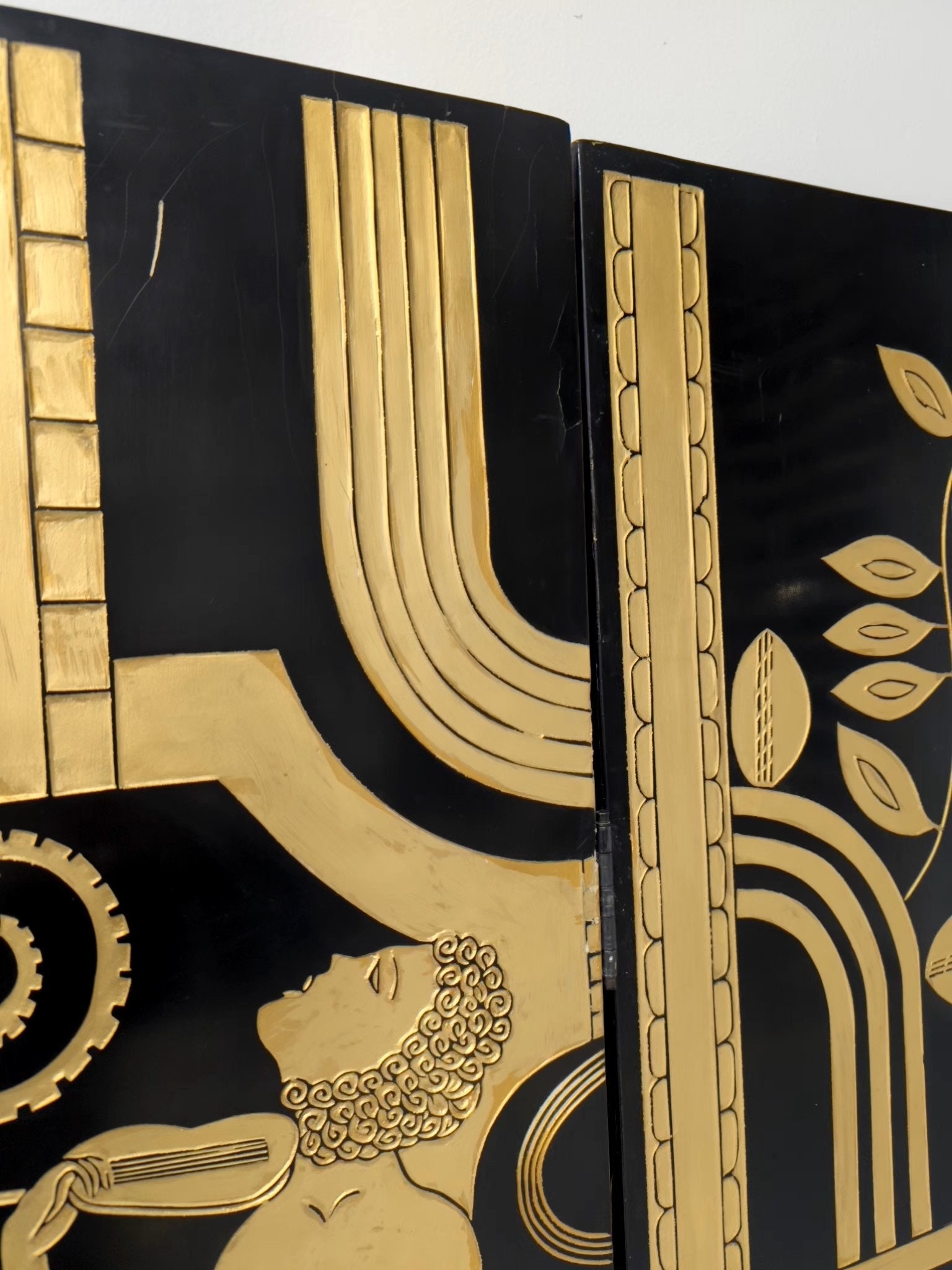 Art Deco Four Panel Folding Screen Attributed to Paul Feher - Etsy