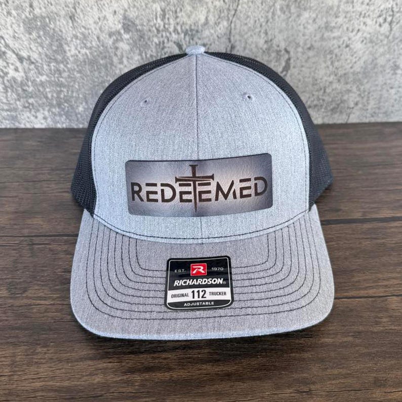 Redeemed Cross Hat – Richardson 112 Trucker Cap – Leather Patch ...