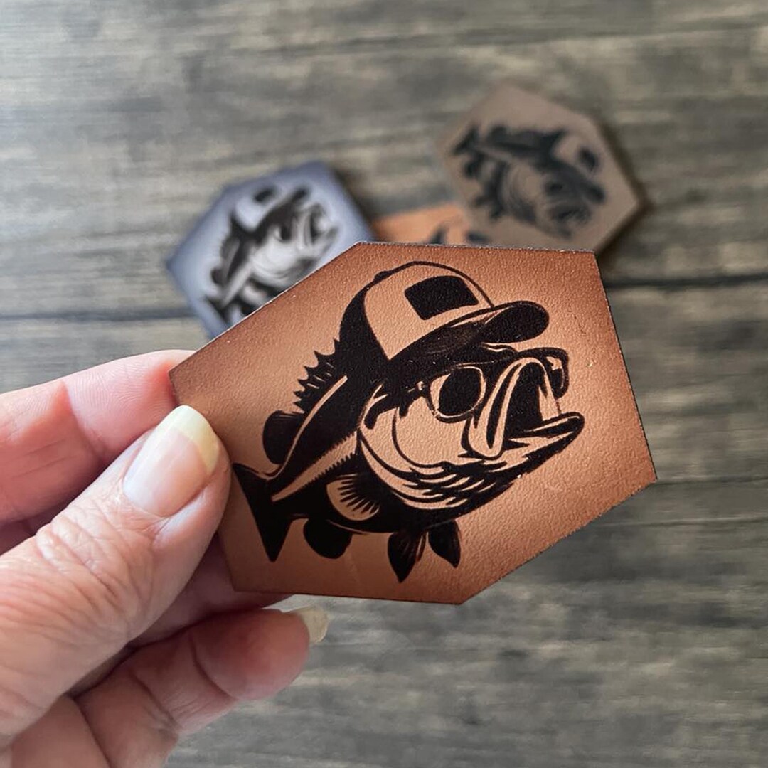 Trucker Fish Leather Patch - Choose Your Color - Etsy