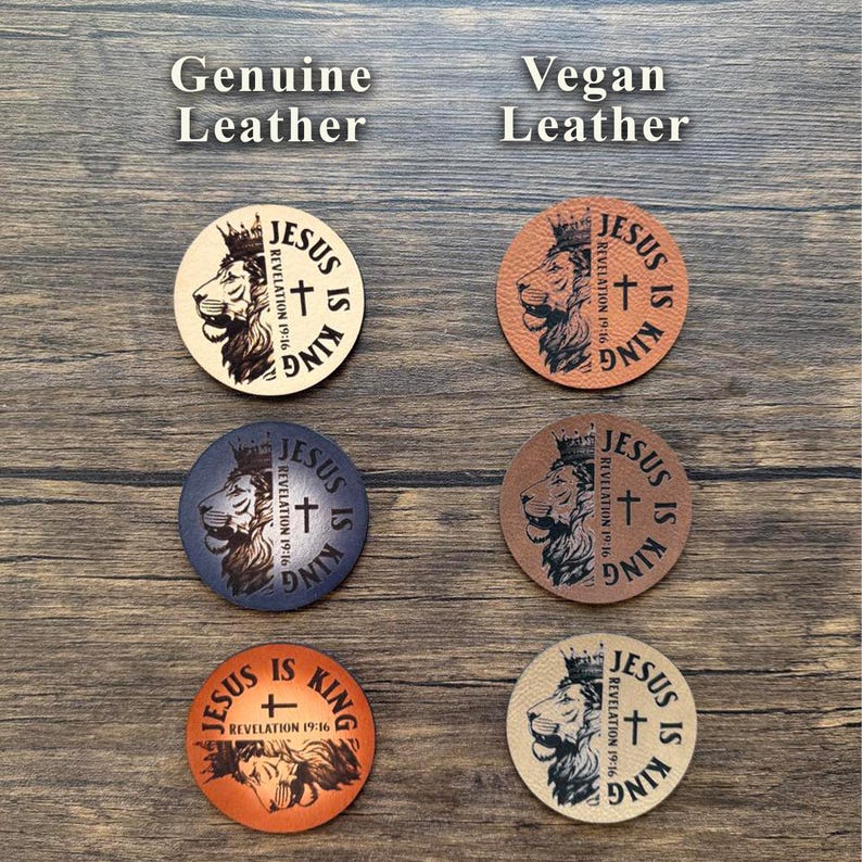 Jesus is King Patch, Lion Crown Leather Patch, Revelation 19:16 ...