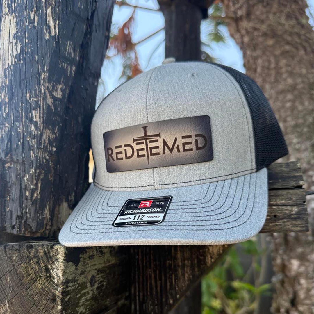 Redeemed Cross Hat – Richardson 112 Trucker Cap – Leather Patch ...
