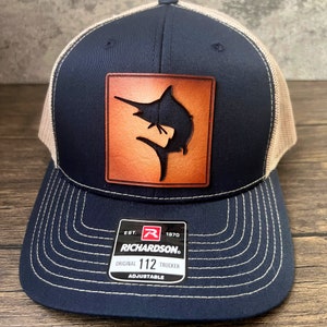 Swordfish Leather Patch Hat - Richardson 112 - Etsy