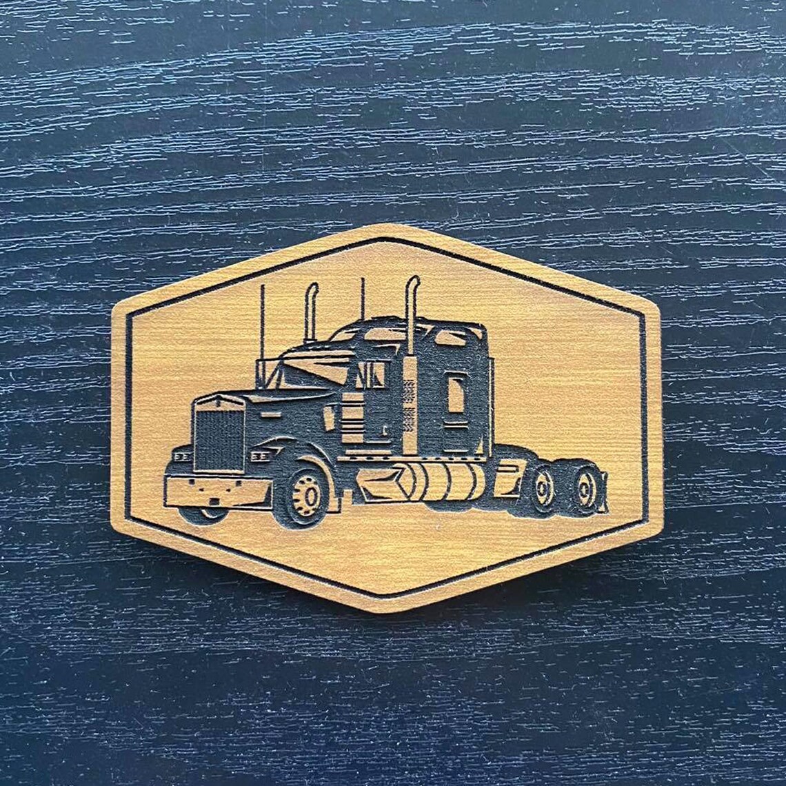 Semi Truck Patch for Hats, Bags, Jackets - Leatherette Vegan Leather ...