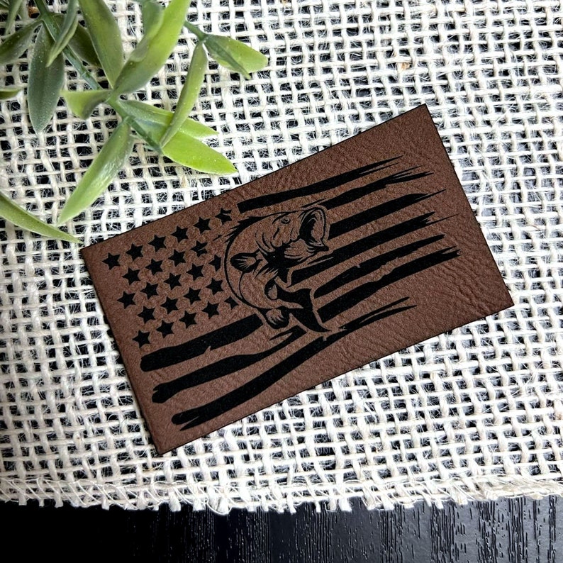 Bass Fish Flag Patch Leatherette Vegan Leather - Etsy