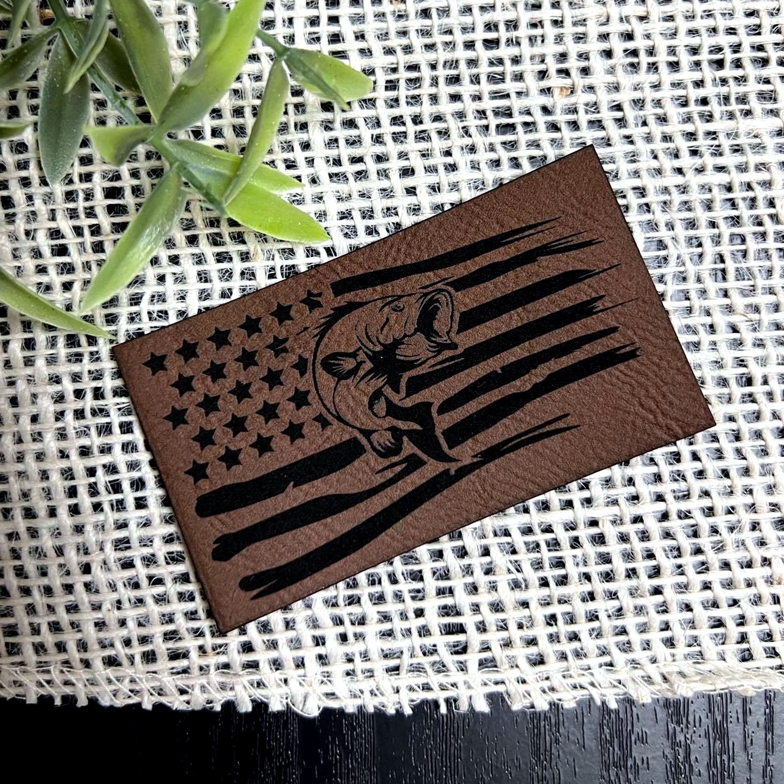 Bass Fish Flag Patch Leatherette Vegan Leather - Etsy