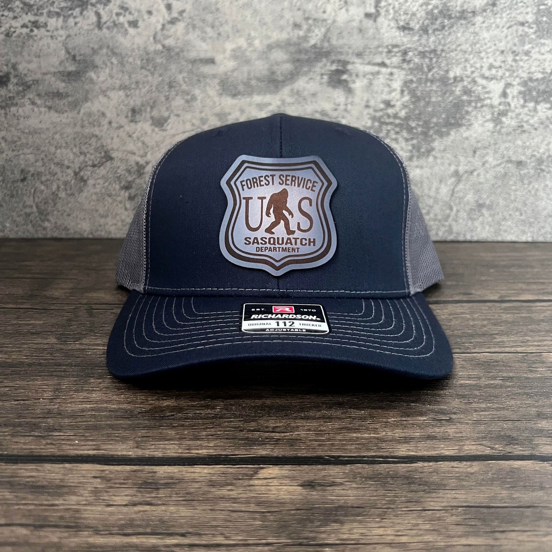 Sasquatch Badge Leather Patch Hat - Richardson 112, Big Foot Hat - Etsy