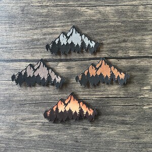 Mountain Leather Patch - Choose Your Color - Etsy