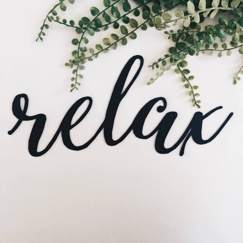Wood Sign relax Wall Art up to 42 Wide | Etsy