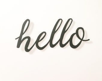 Hello Sign 1, Metal, Wall Artmetal Wall Decor - Etsy