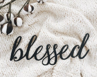 Metal "blessed" Sign - Etsy