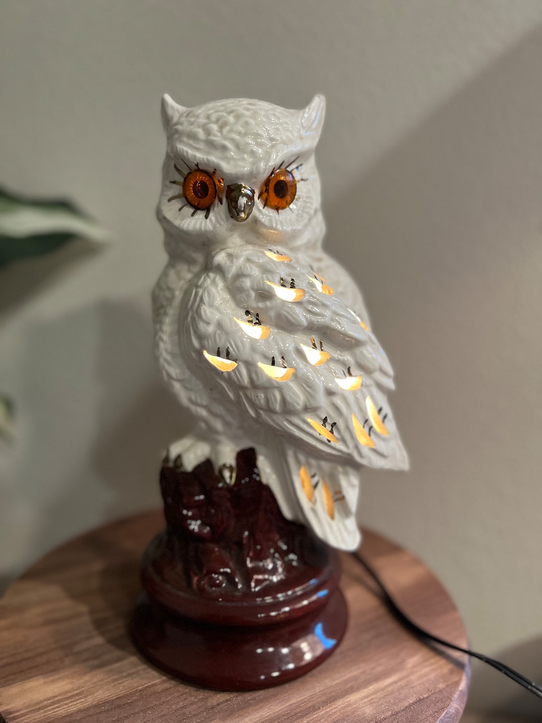 Vintage Owl Light/nightlight Great Horned Owl - Etsy
