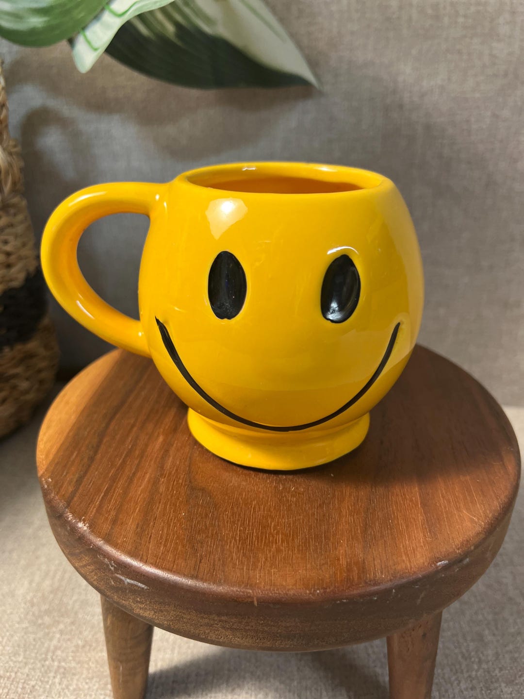 Vintage Mccoy USA Smiley Face Yellow Mug - Etsy