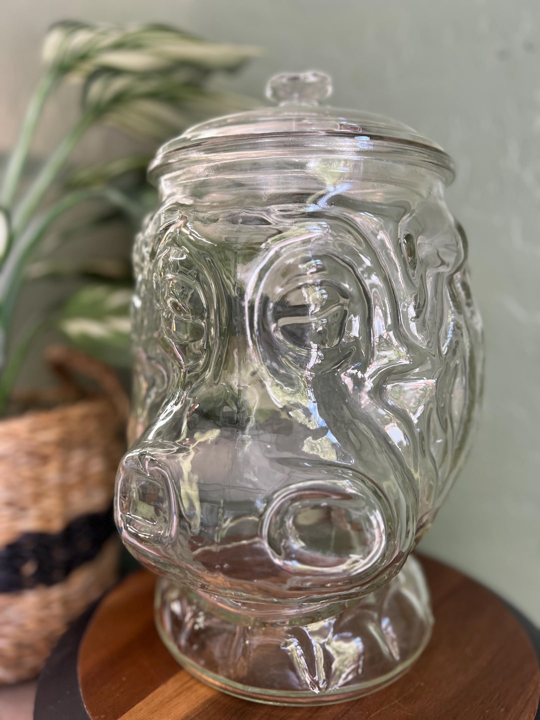 Vintage 1970s Hippo Cookie Jar Libbey Glass Clear House Hippo - Etsy