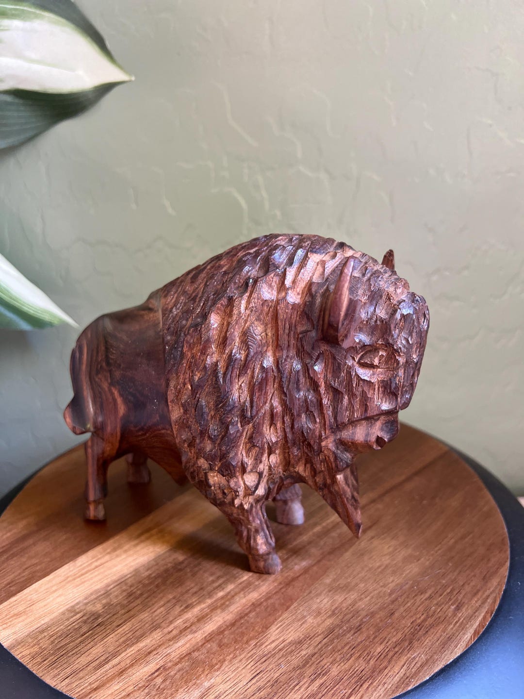 Vintage Hand Carved Desert Ironwood Adult Bison Figurine Solid Wood - Etsy