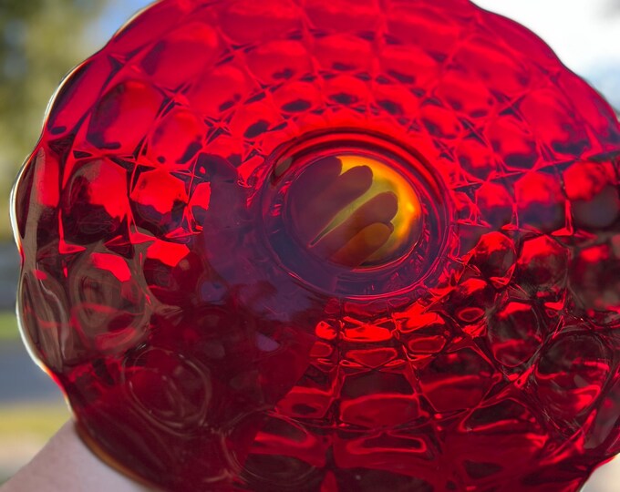 Viking Art Glass Georgian Honeycomb Footed Cake Plate Amberina, 14 ...