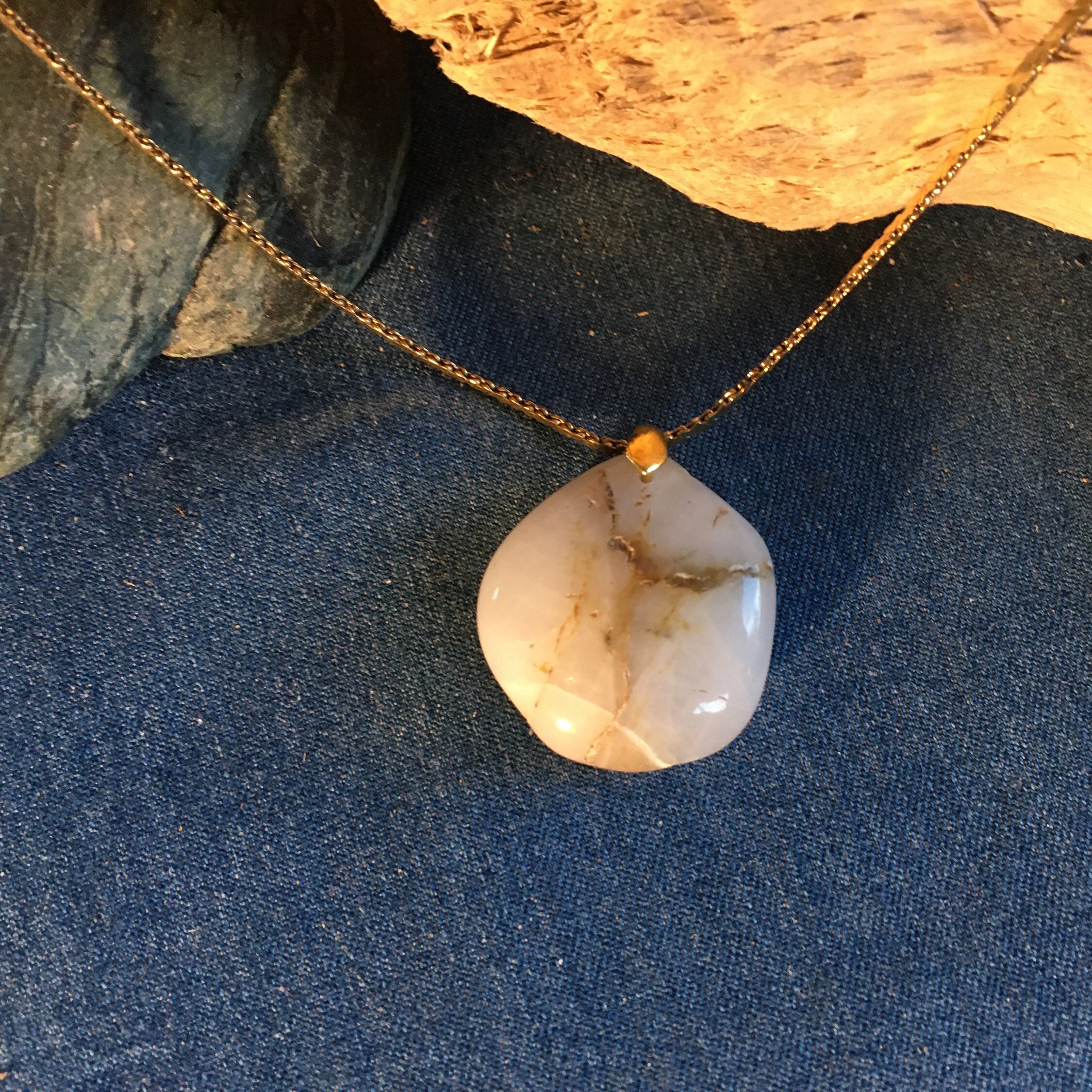 Pendant From Natural California Agate Pebble - Etsy