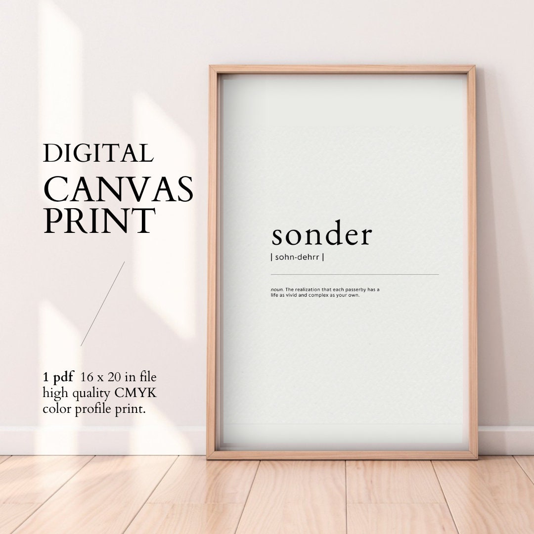 Sonder Definition Quote Canvas Print Poster | 16 X 20 Inch | High ...
