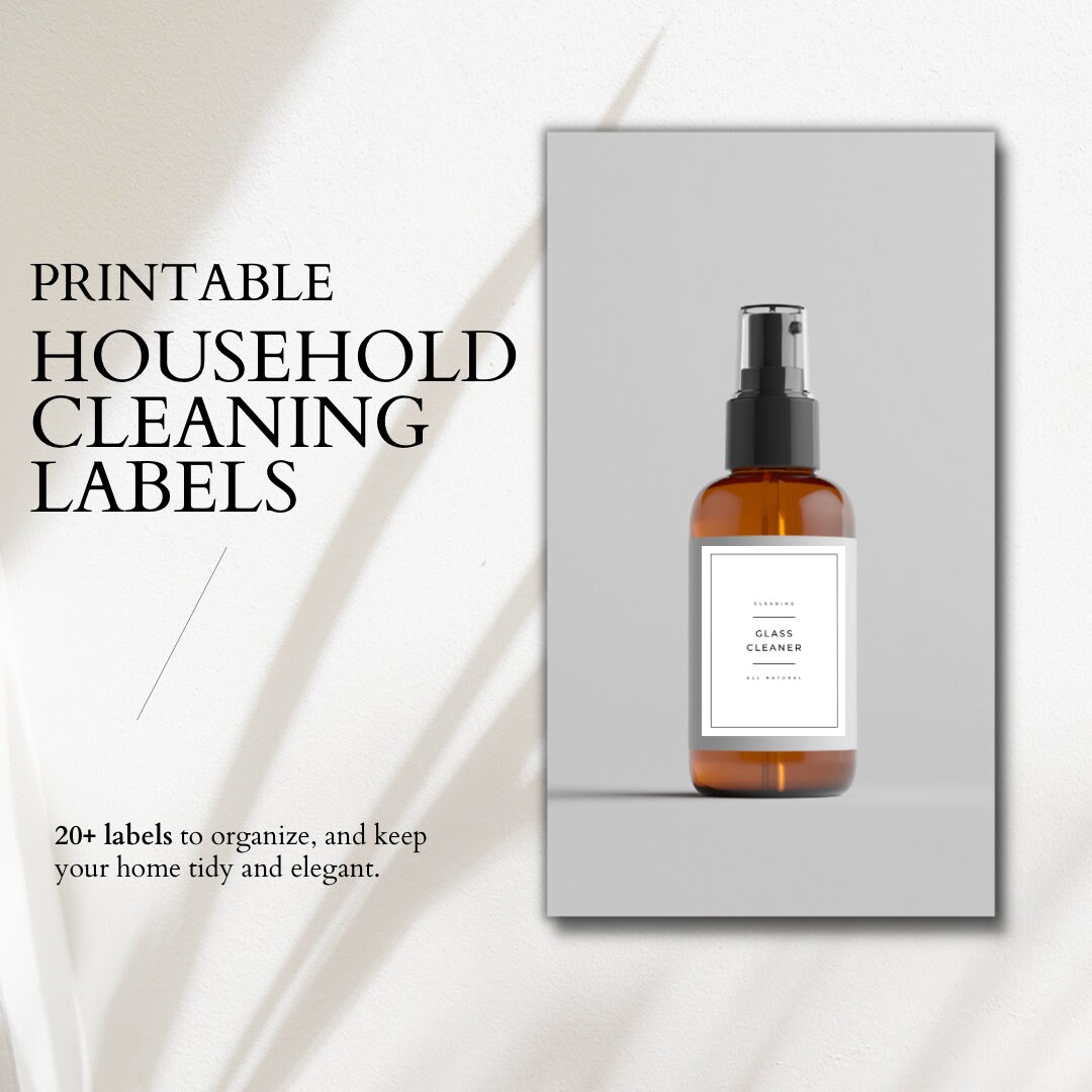 Household Cleaning Supply Labels | Printable Label Combo Pack | US ...