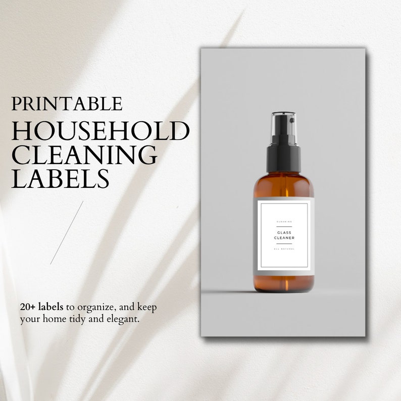 Household Cleaning Supply Labels Printable Label Combo Pack - Etsy