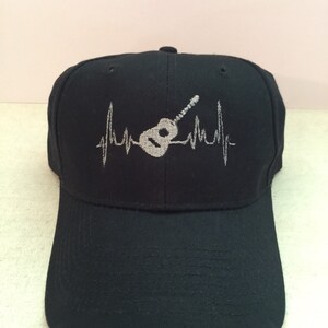 Custom Embroidered Guitar Heartbeat Cap - Etsy