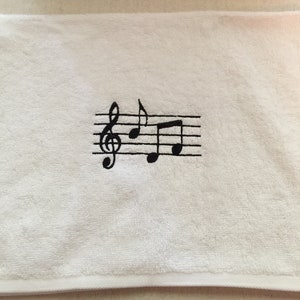 Custom Embroidered Music Notes Hand Towel - Etsy