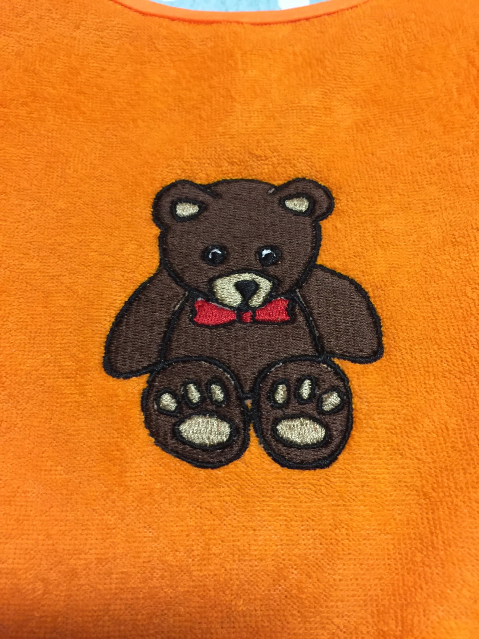 Embroidered Teddy Bear Baby Bib - Etsy