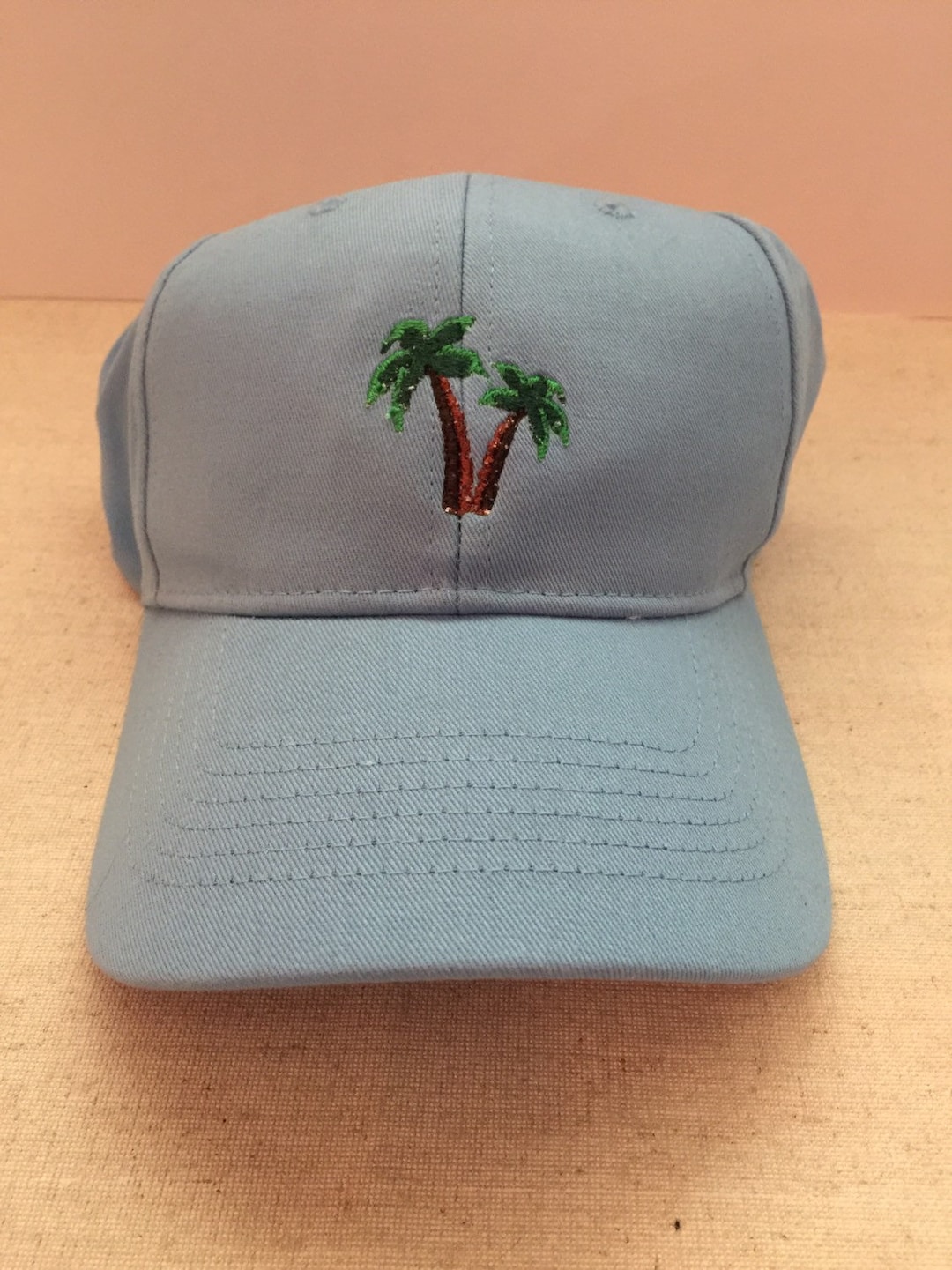 Embroidered Palm Tree Cap - Etsy