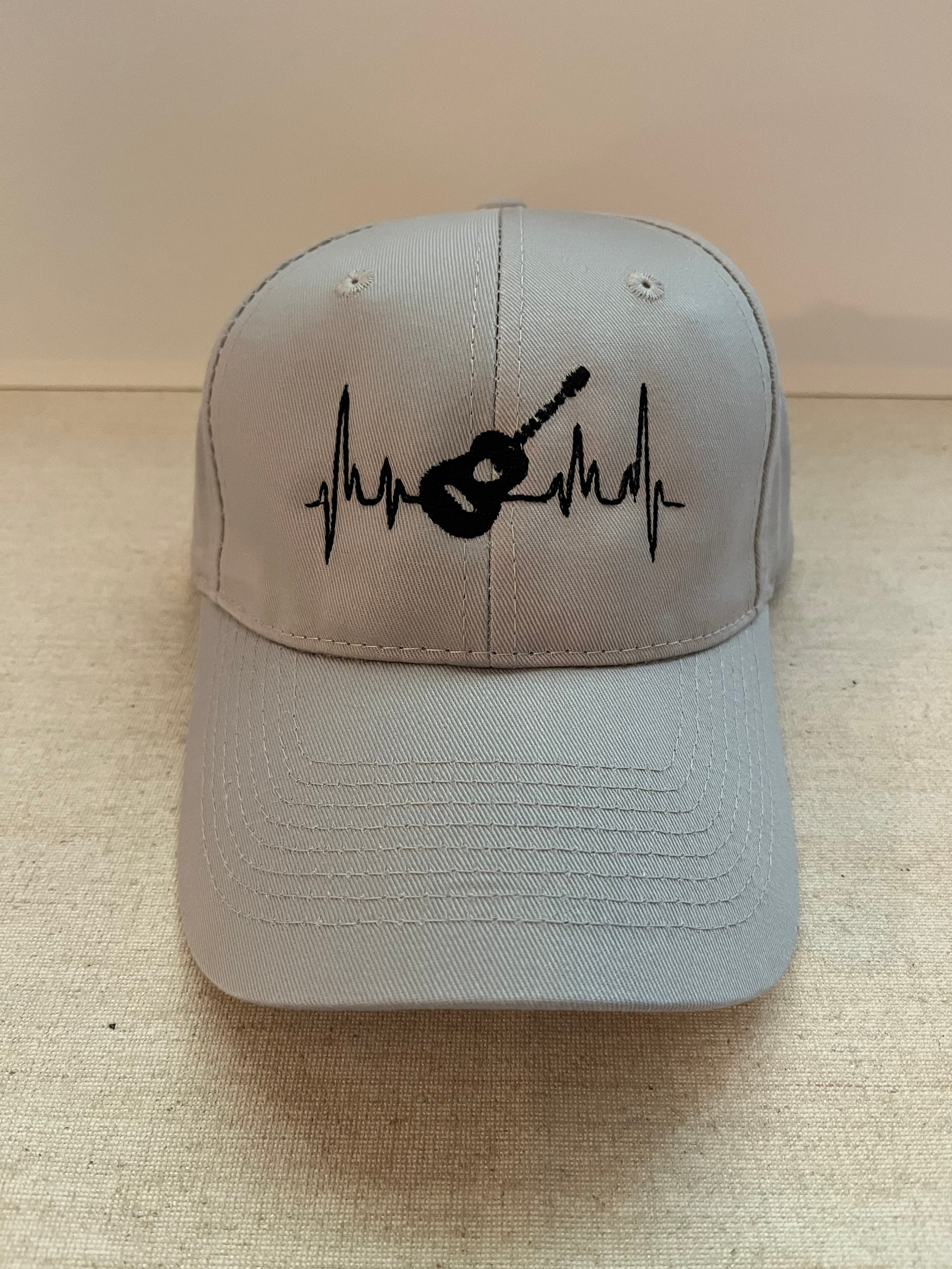 Custom Embroidered Guitar Heartbeat Cap - Etsy